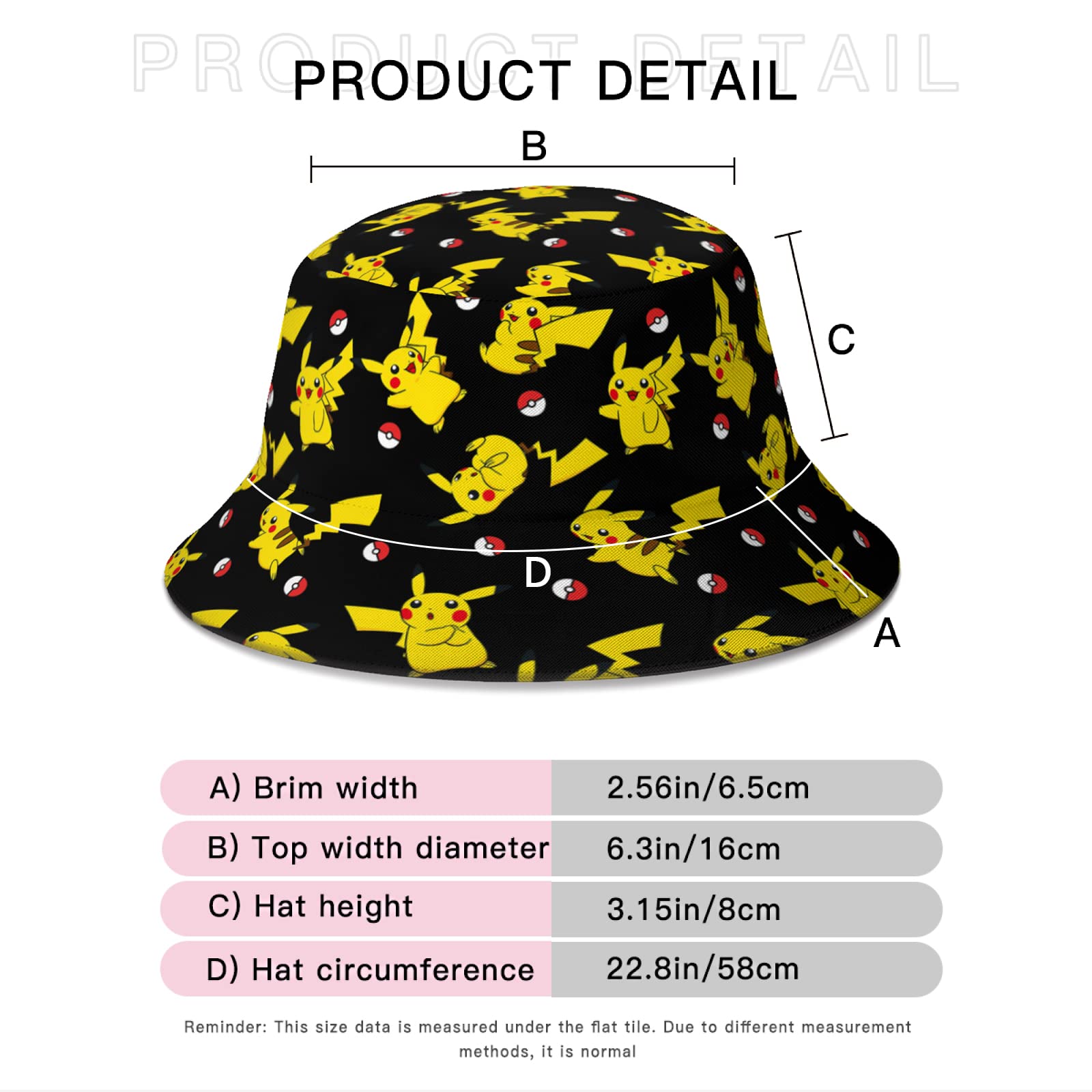 Cute Cartoon Bucket Hat for Woman Men, Packable Reversible Anime Sun Hat Packable Fisherman Cap Gift for Girlfriend Boyfriend