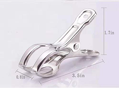 Pealeep 24 Pack 3.54 Inch Beach Towel Clips Clamps Stainless Steel,Giant Clothes Pins,Windproof Clips Clothes Pin Hanger,Metal Clip