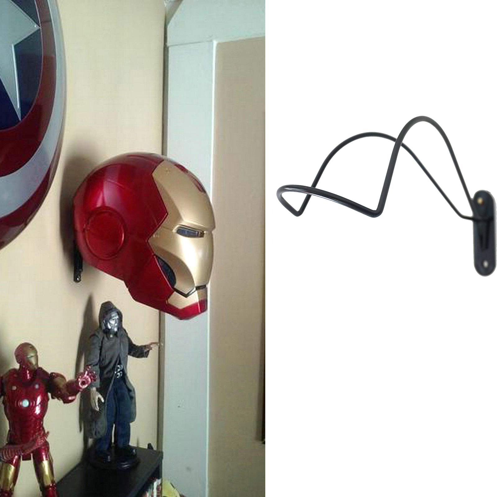 Strong Iron Rack for Electronic Helmet Wall Mounted | Helmet Storage Display | Helmet Collection Wall Hanger Stand | No Helmet