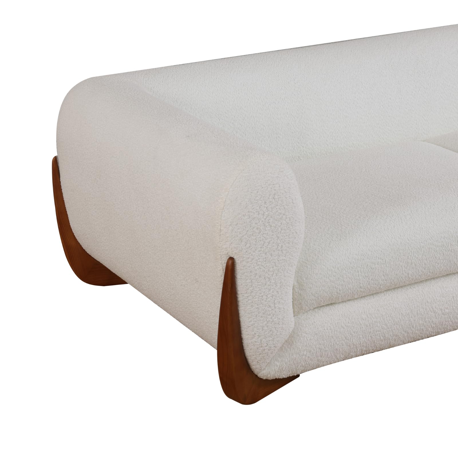 GlasFlength Teddy Cloud Couch, Modern Comfy 2 Seater Loveseat Sofa, Oversized 86" Upholstered Sherpa Deep Seat Love Seat Sofá for Living Room, Bedroom, Office, Apartment, Cream White