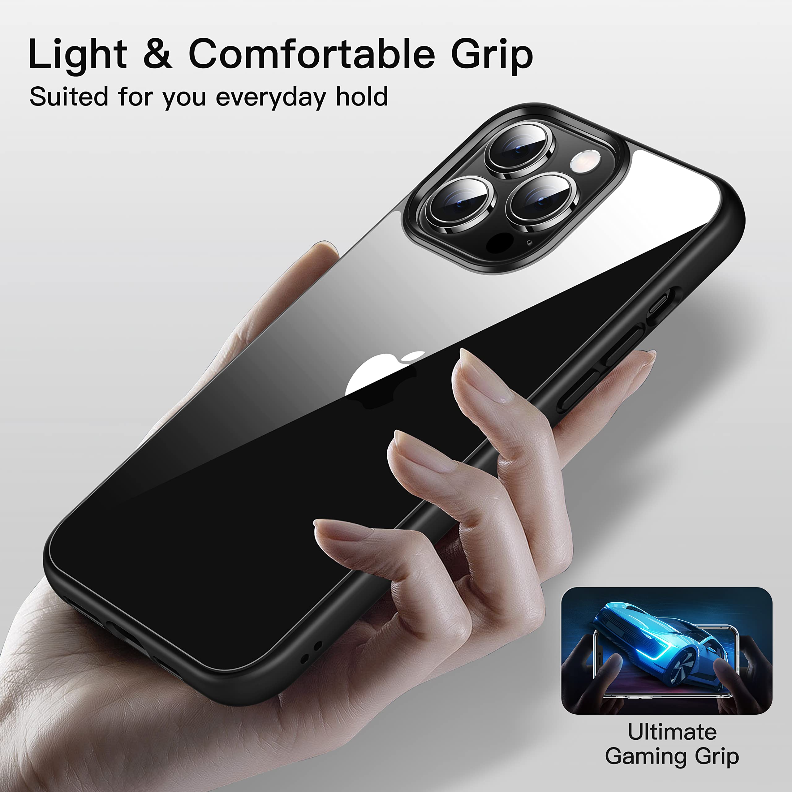 CASEKOO Crystal Clear Designed for iPhone 12 Pro Max Case, [Not Yellowing] [Military Grade Drop Tested] Shockproof Protective Phone Case Slim Thin Cover 5G 6.7 inch 2020, Black