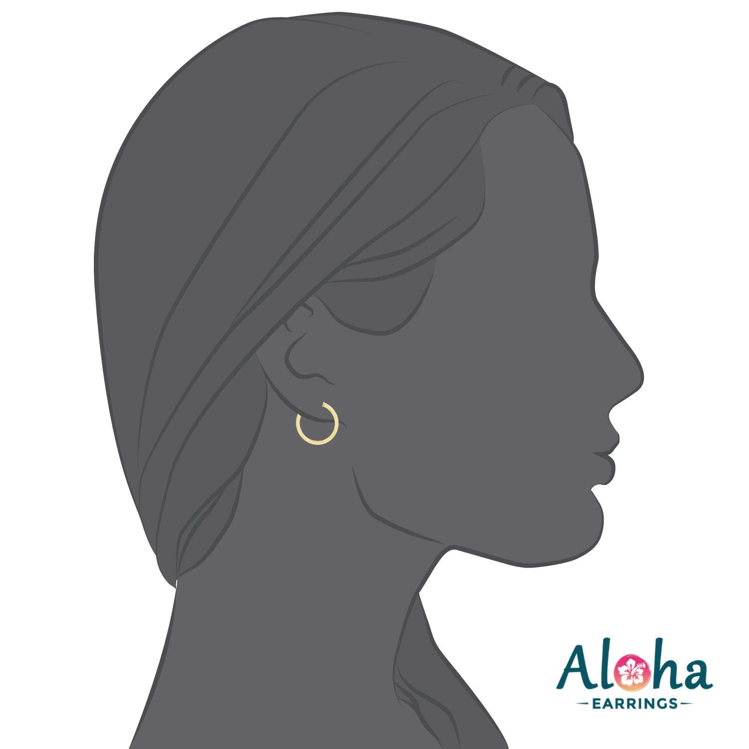 Clip On Spring Hoop Earrings for Non-Pierced Ears (17mm, Gold-Tone)