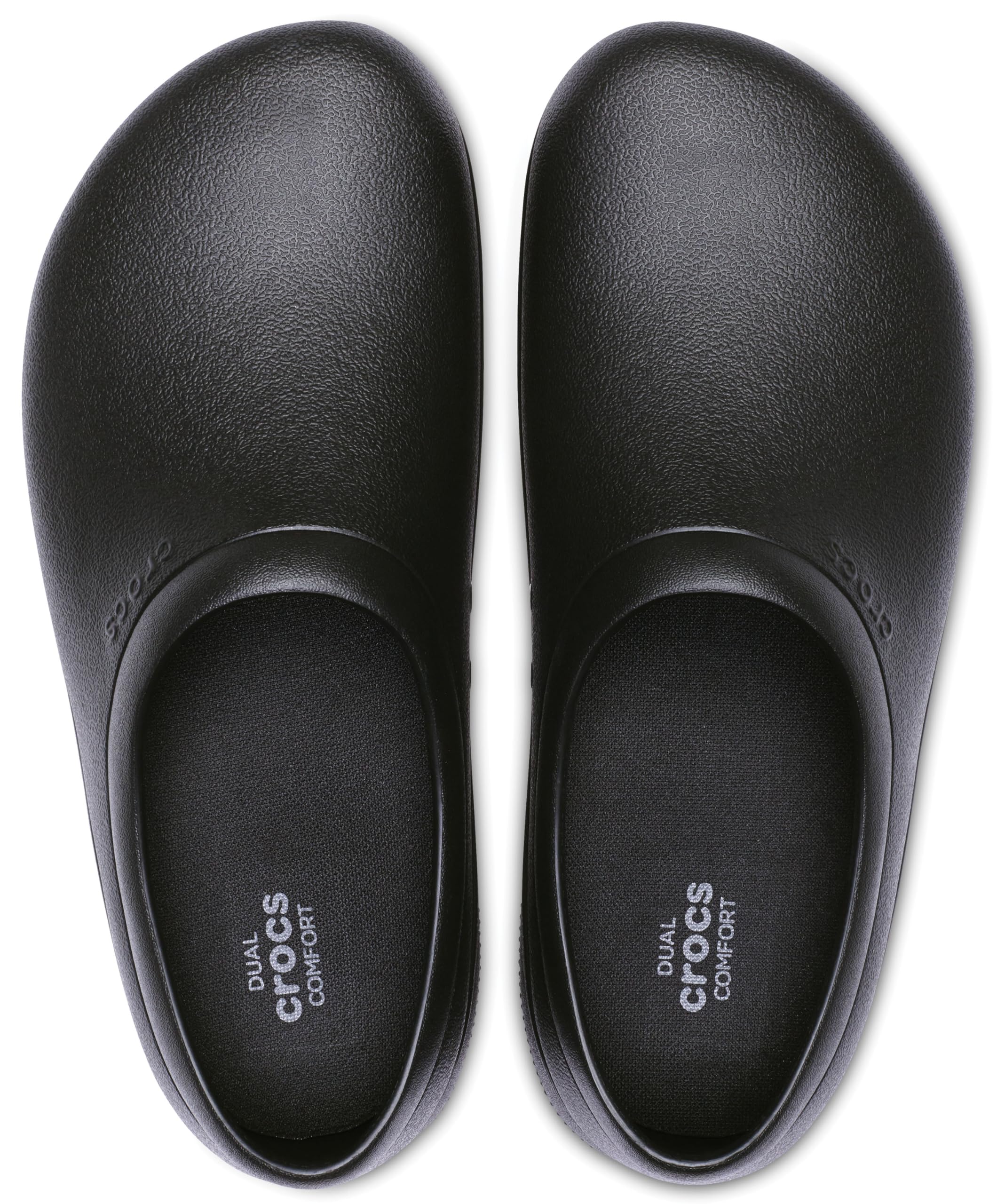 Crocs Unisex Men's and Women's On The Clock Clog | Slip Resistant Work Shoes, Black, 11 US Men/ 13 US Women