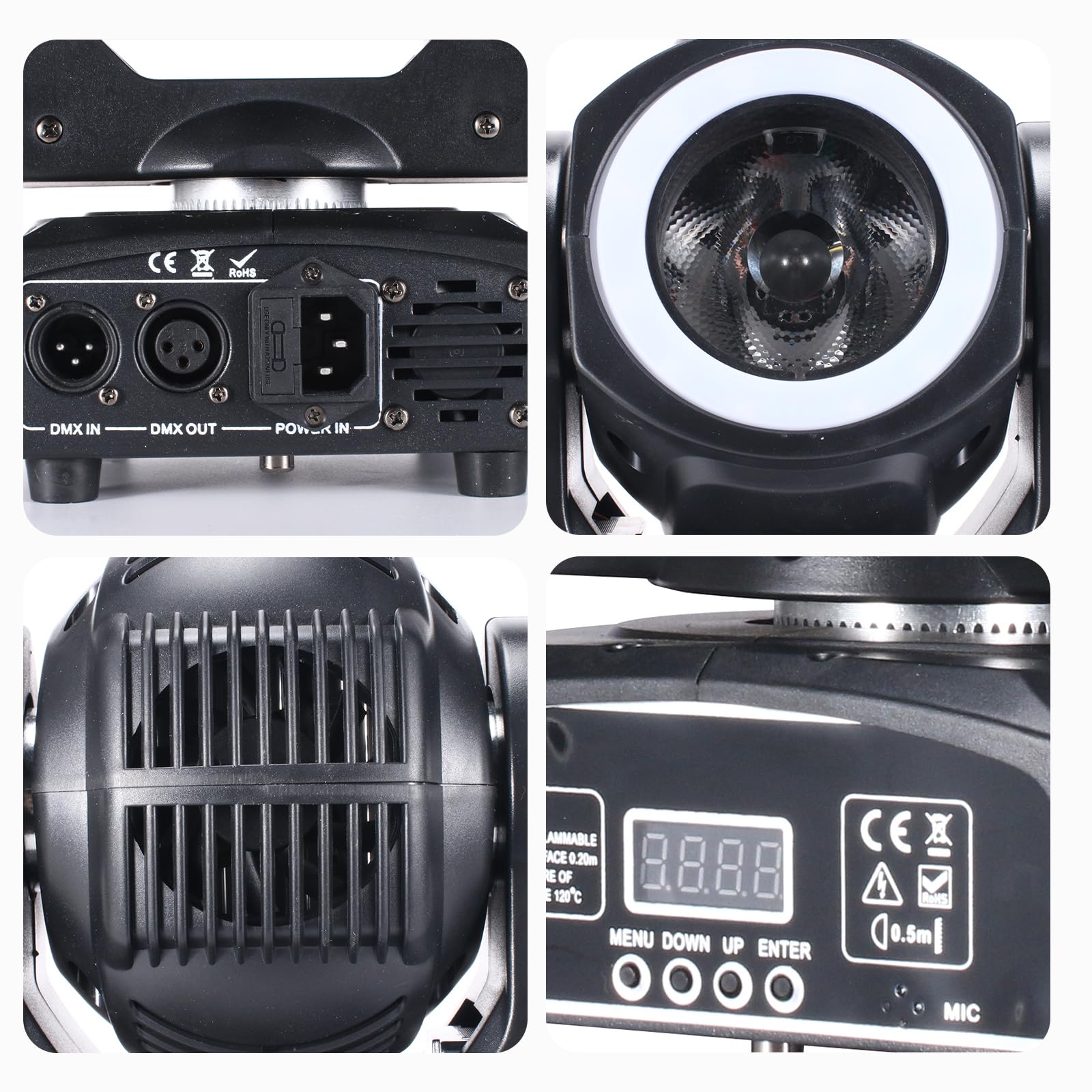 Mini Moving Head DJ Light LED 60W Beam Moving with Halo Effect RGBW 4in1 Dj Light Beam Moving Heads Lights Super Bright Led Dj Spot Light DMX Control