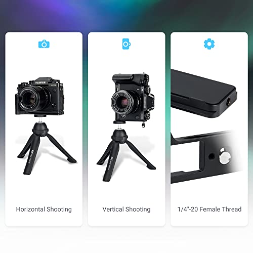 JJC Solid Metal Hand L-Shape Grip Secure Quick Release Plate L Bracket Holder for Fuji Fujifilm X-T5 XT5 XT-5 Mirrorless Digital Camera Replaces MHG-XT5 Metal Hand Grip