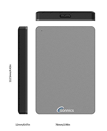 Sonnics 320GB Dark Grey External Portable Hard Drive USB 3.0 Super Fast Transfer Speed for use with Windows PC, Apple Mac, Smart tv, Xbox ONE & PS4