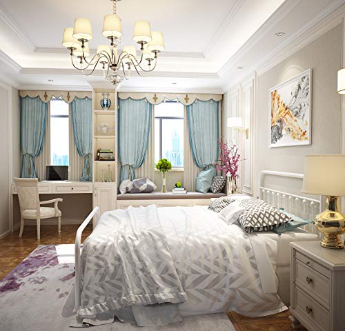 NEEBIRGELIA White Metal Bed Frame Queen Size with Headboard and Footboard Single Platform Mattress Base,Metal Tube and Iron-Art Bed(Queen,Grayish White)