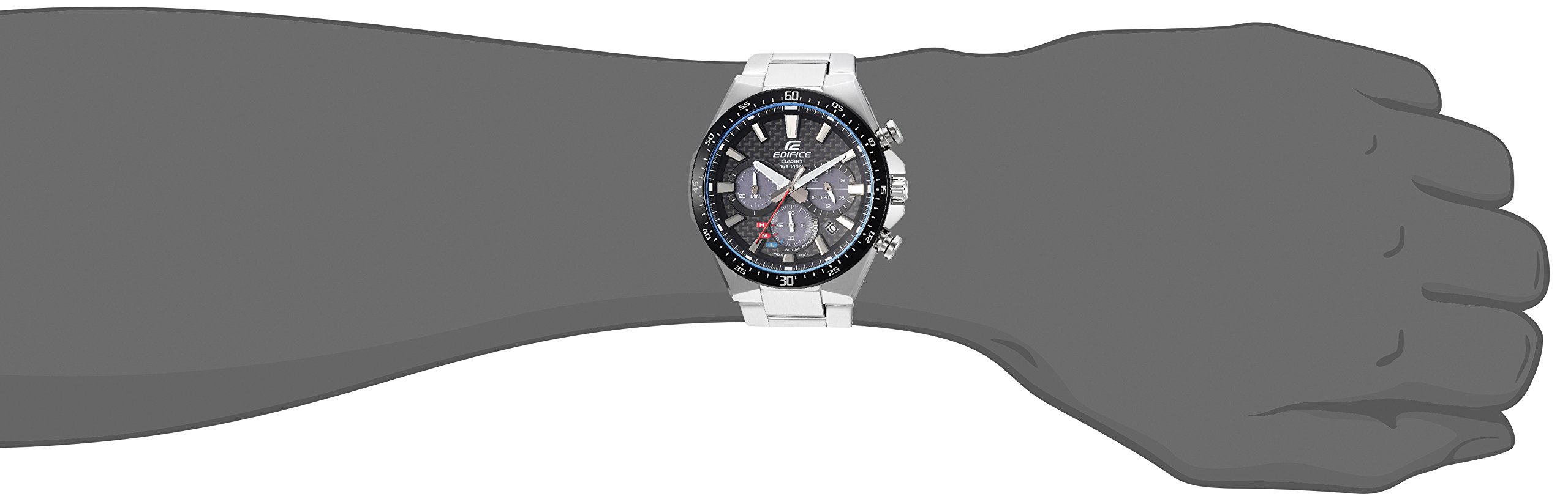 Casio Men's EQS-800CDB-1AVCF Edifice Analog Display Quartz Silver Watch