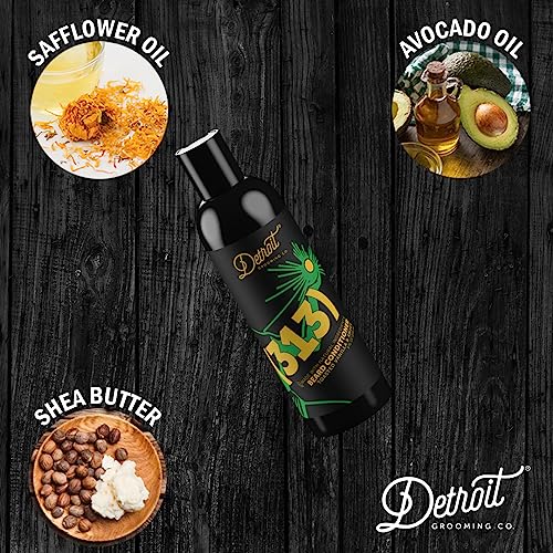 Detroit Grooming Co. Beard Conditioner for Men with Argan Oi l& Cocoa Seed Butter - Softener, Detangler, Hydrating Conditioner & Face Moisturizer-Toasted Vanilla and Amber - 313-8oz