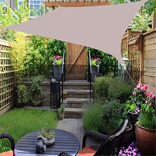 JLCP Square Awning 3,6X3,6M Balcony Sun Shade Protection Waterproof Windproof 90% UV Block Breathable Rectangle Sail Canopy for Outdoor Patio Garden Lawn Pergola Decoration,Light Brown