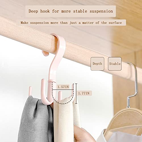 SKLLKAGI Closet Hanging Organizer 360 Degree Swivel Hooks (Pack of 3) for Hanging Belts, Ties, Bags, Purses, Scarves, Clothes and More. Easy Installation, no Drilling Required, Space Saving.