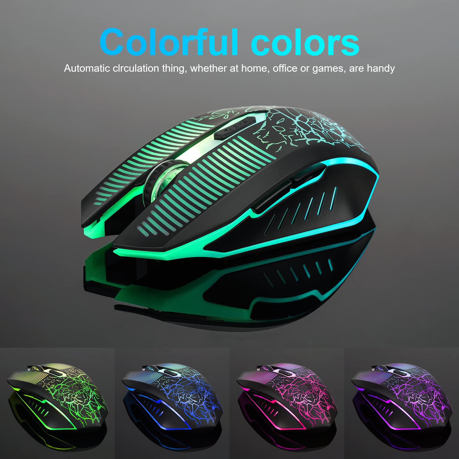 CHONCHOW USB Gaming Mouse Wired Programmable RGB Optical 7 Button Macro Mice 7200DPI 1000Hz Color Customized Backlit Compatible with Xbox one X PS4 PS5 Windows 7/8/9/10/11 Switch