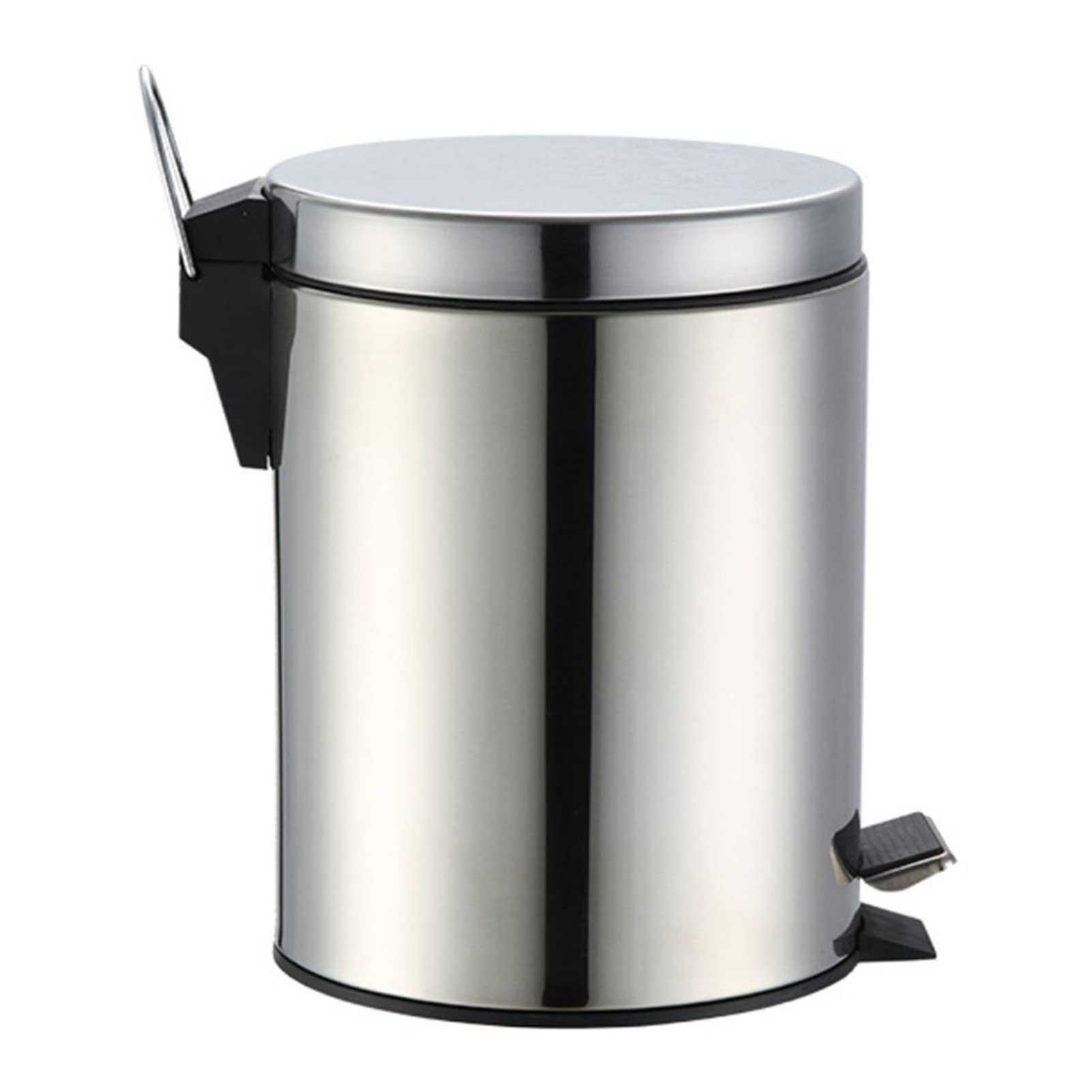 GLIDEDREAM Stainless Steel Trash Can Silent Ergonomic Handle Antislip Footrest Kitchen Garbage Can 13 Gallon Capacity Trash Bin