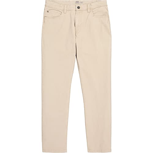 IZOD Men's Saltwater Stretch Flat-Front Chino Pants, Pale Khaki Slim, 33W x 29L