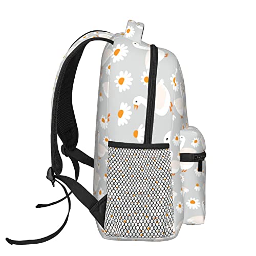 Juoritu Ducks Daisy Backpacks, Laptop Backpacks for Travel Work Gifts, Lightweight Bookbags for Men and Women