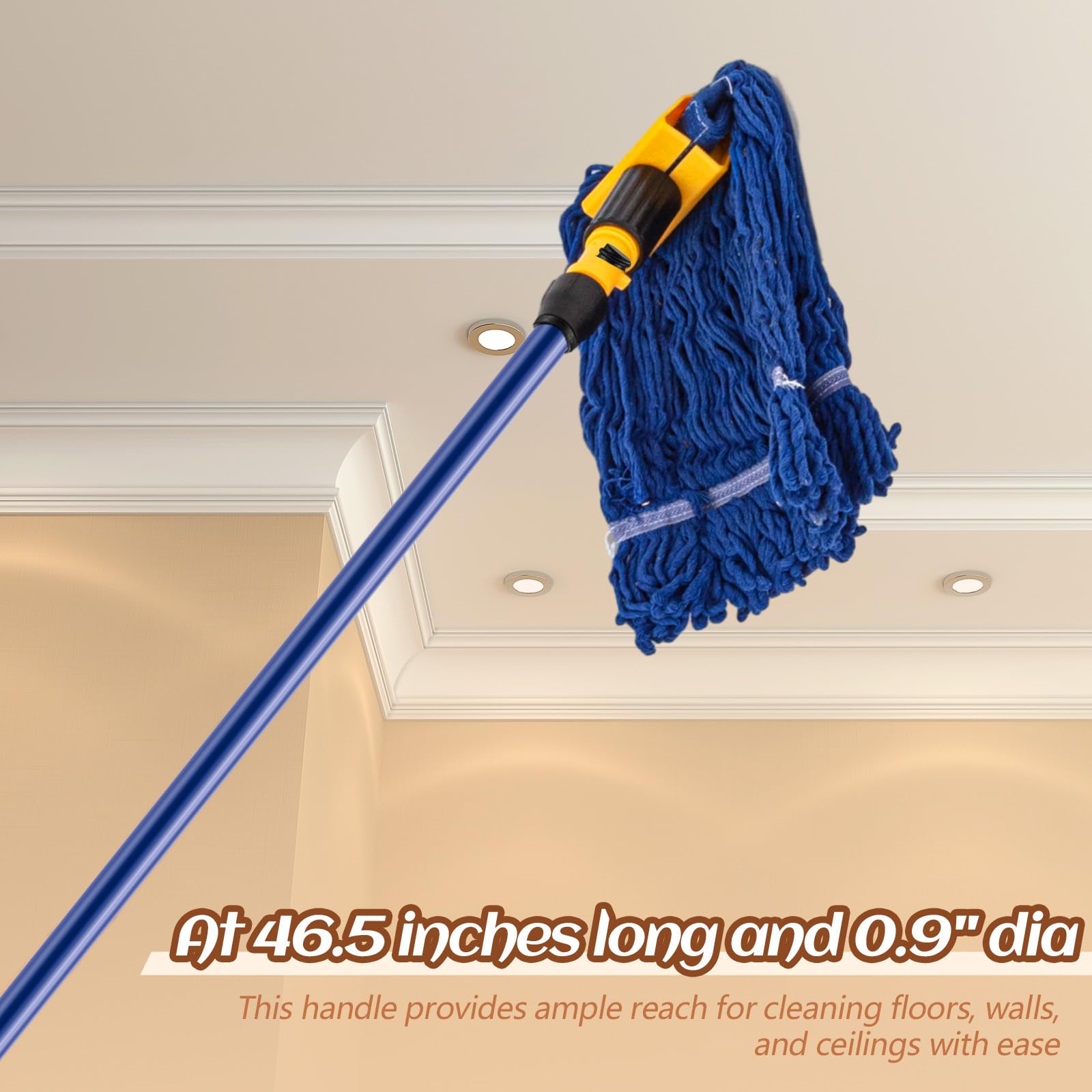 Gisafai 20 Pcs Broom Handle with Threaded Tip Powder Coated Broom Handle Metal Cleaning Pole with Plastic Thread Broom Stick for Floor Brushes Broom Replacement Cleaning Tools Accessories (Black)
