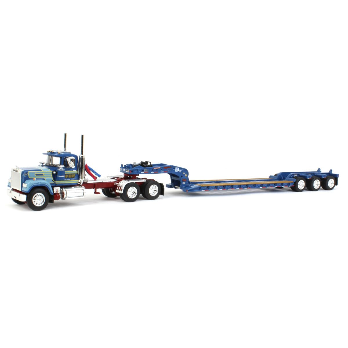 DCP 1/64 Mack Super-Liner Semi Truck w/Fontaine Magnitude Tri-Axle Lowboy Trailer Sid Kamp 60-1480
