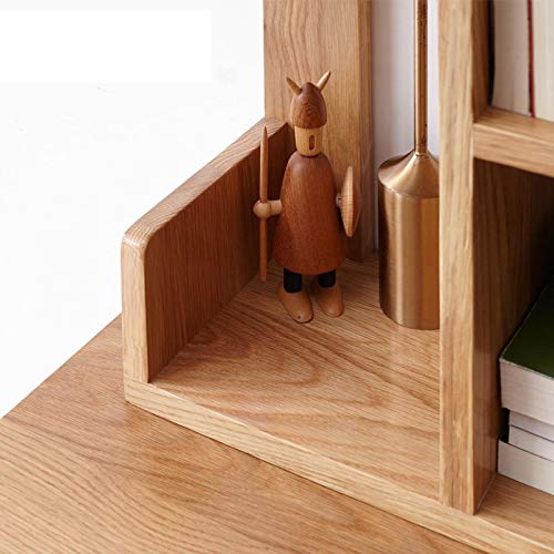 GELTDN Solid Wood Bookshelf Nordic Simple Storage Shelf Desk Bookcase,Simple Small Bookshelf with Wooden Desktop