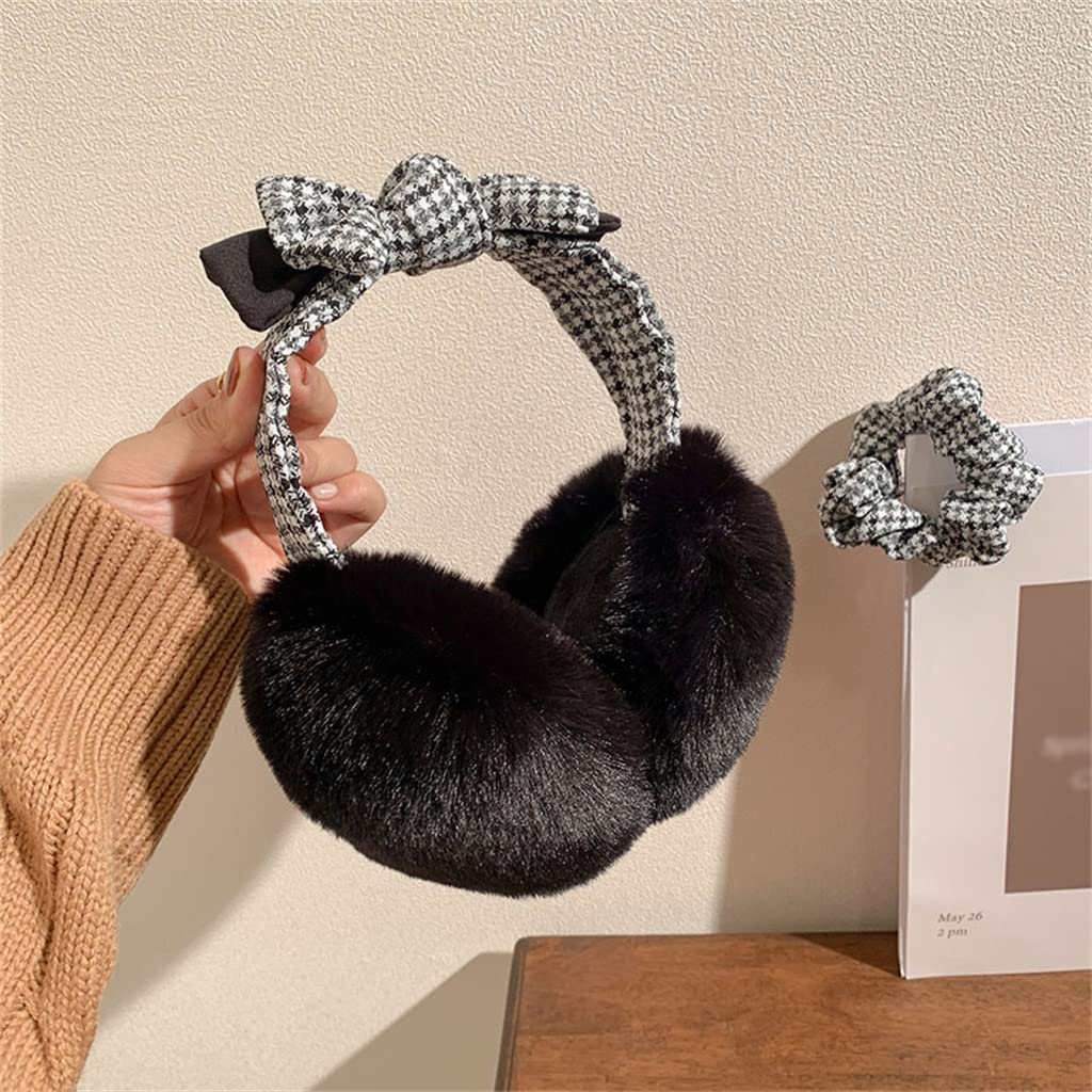 DOUBA Black Earmuffs Women's Winter Cold Protection Ear Warmer Earmuffs Ear Warmer Ear Bag Ear Cover Riding Antifreeze