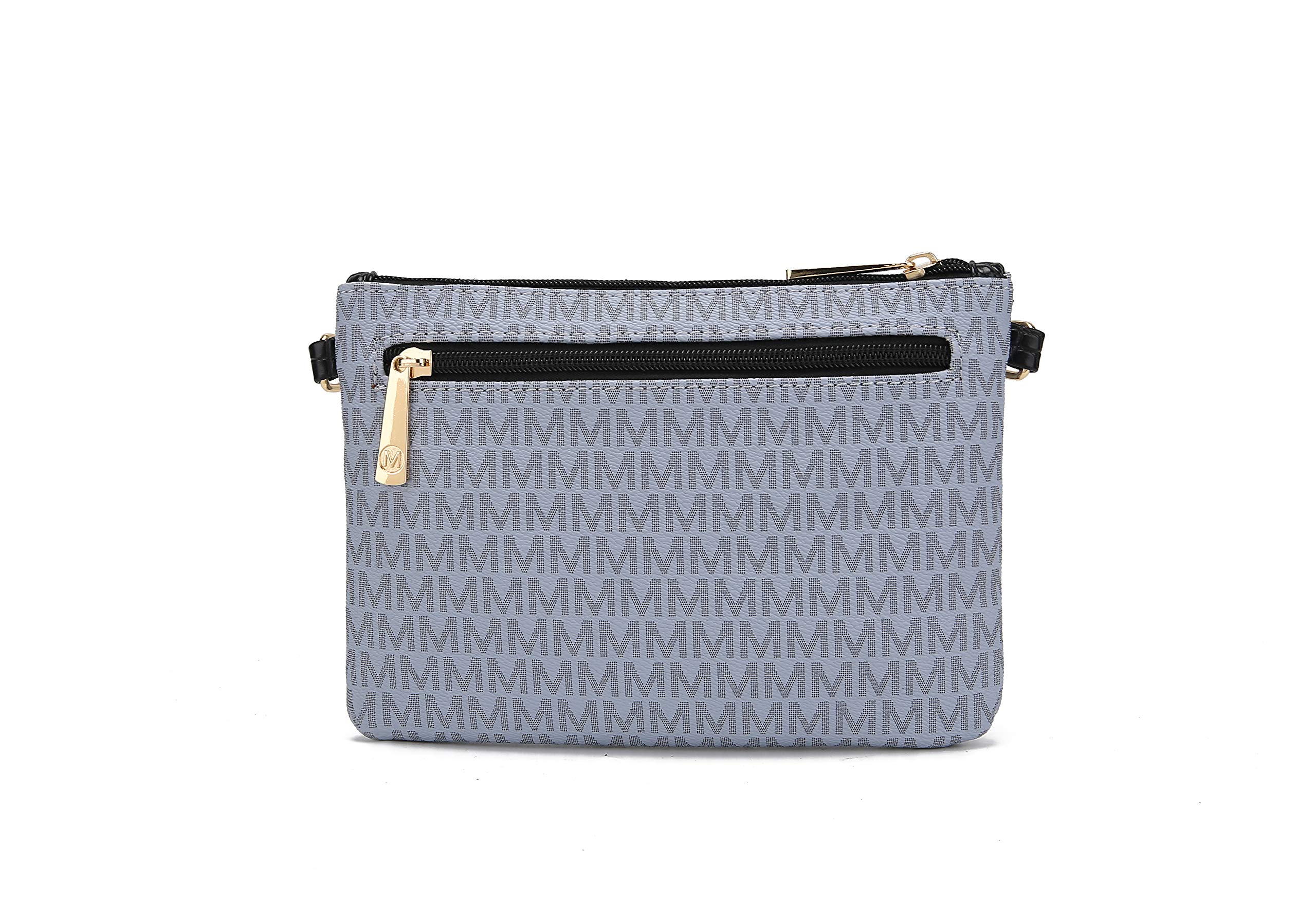 MKF Crossbody Bag for Women, Wristlet Strap – PU Leather Shoulder Handbag – Small Pocketbook Messenger Purse Black
