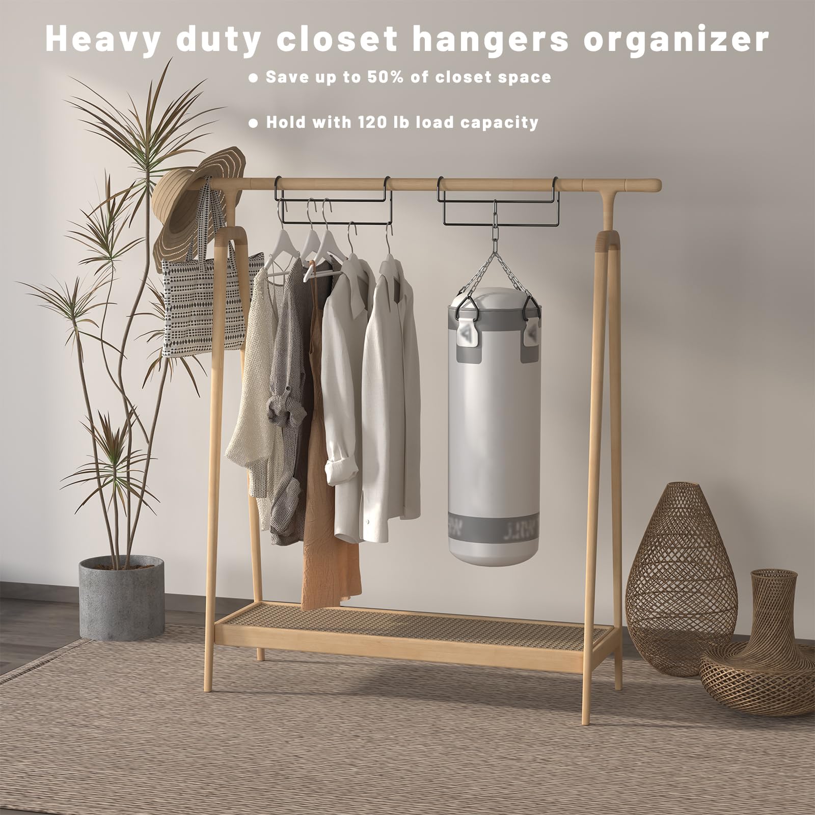 Karlliu Space Saving Hangers for Clothes: 3 Pack 12 inch Magic Hanger Closet Organizer Metal Heavy Duty Hangers for Shirt Coat Pants Skirt Sorting Storage Home Dorm Apartment Essentials - Black