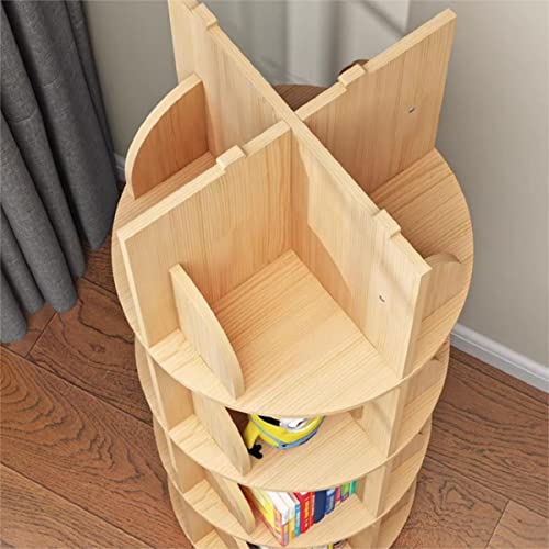 Gdrasuya10 Upgraded 3 Tier Rotating Bookshelf with Legs, Stackable Bookshelf Standing Bookcase Book Organizer Storage Shlef Wooden Bookshelves Easy Assemble for Bedroom Study Room