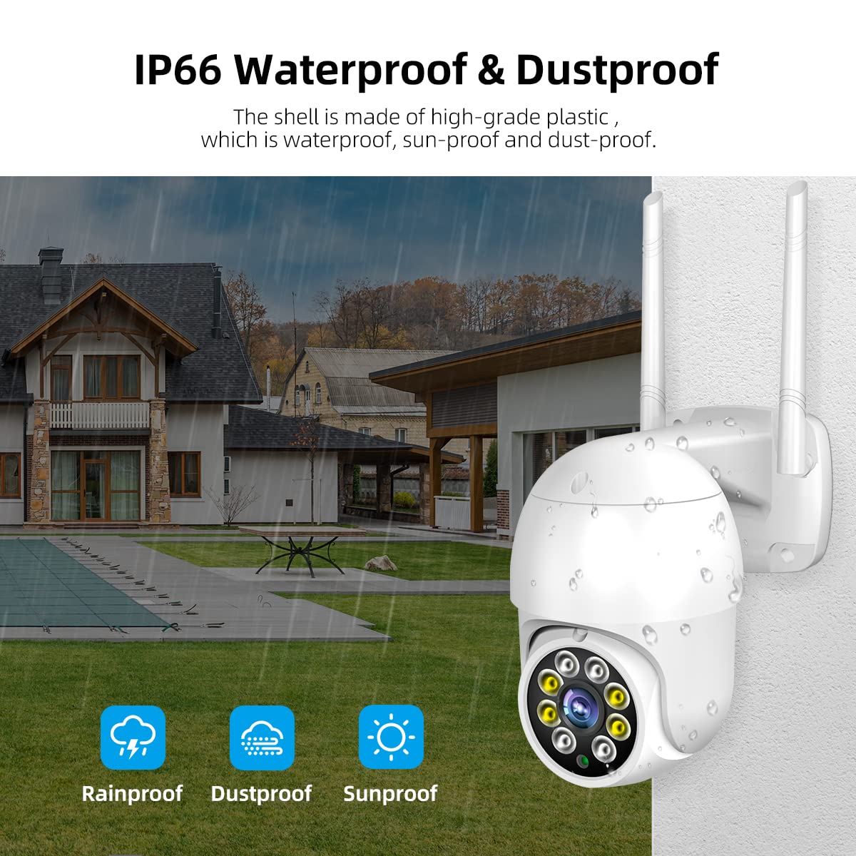 LWOHSI 2K Security Camera Outdoor Wired Starlight Color Night Vision for Home Security AI Human Detection & Auto Tracking, 2-Way Audio, IP65 Waterproof, SD Slot, Compatible with Alexa