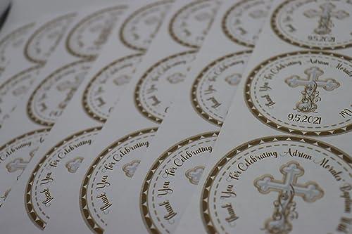 Gender Neutral Cross Stickers For Baptism, Christening, Baby Dedication, First Communion or Confirmation