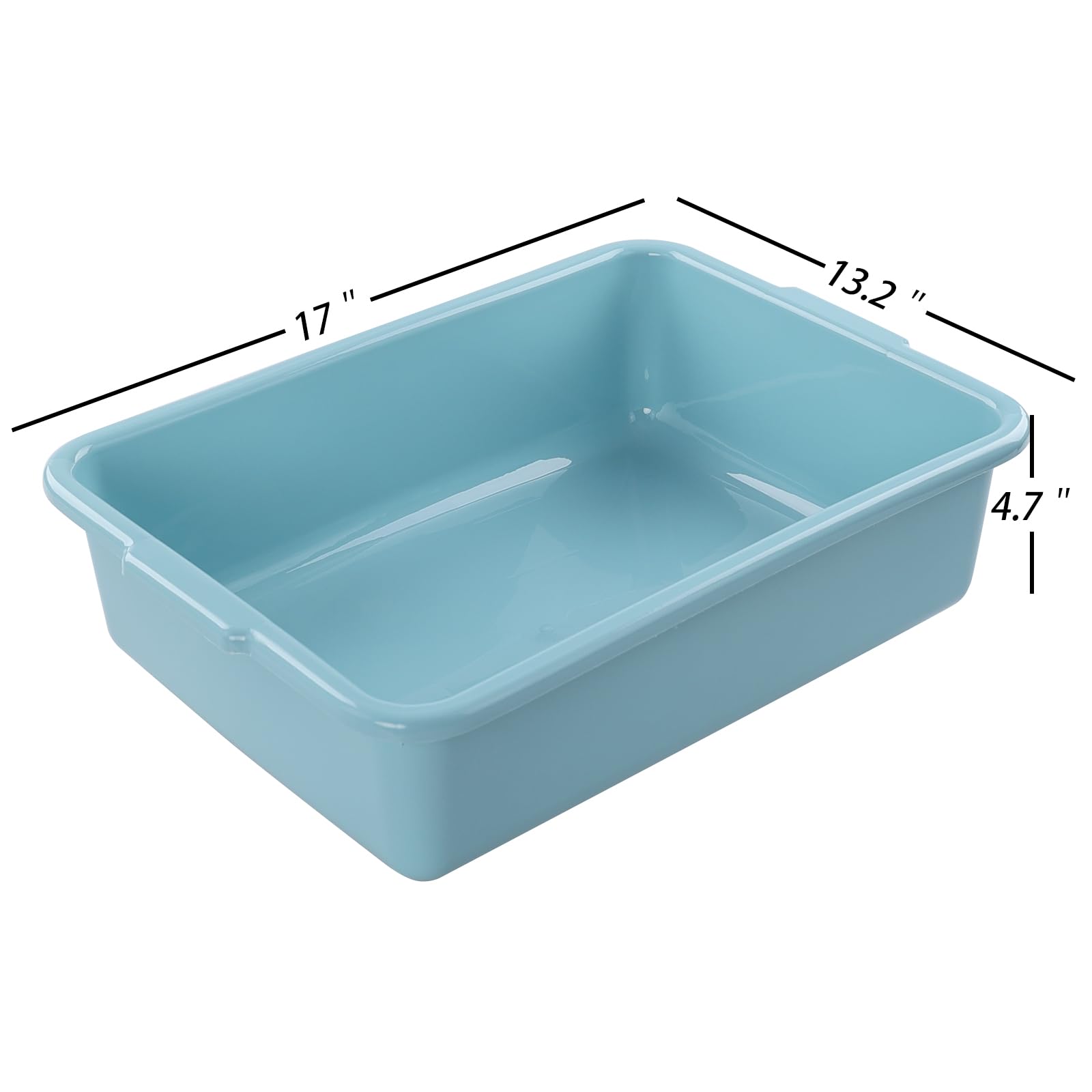 Inhouse 13 L Plastic Commercial Tote Box, Wash Tub Basin, 4-Pack, Mint Green, F