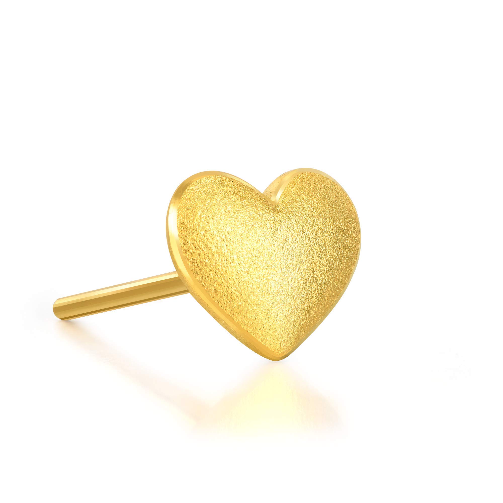 CHOW SANG SANG 999.9 24K Solid Gold Heart Single Stud Earring 91935E (Sold Single Not Pair)