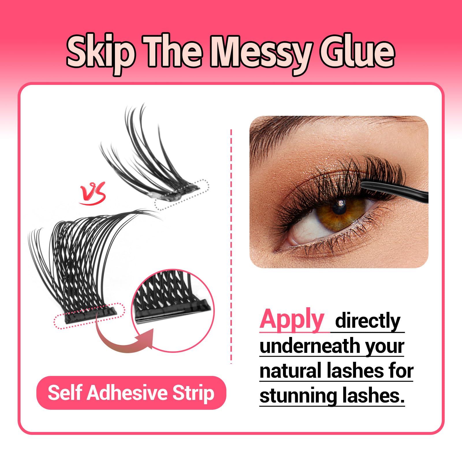 Colored Lashes Cluster Eyelashes Individual DIY Lashes Extensions 7 Colors Eye Lashes Extensions 140 PCS Clusters False Lashes DIY at Home Set Pack(14MM)