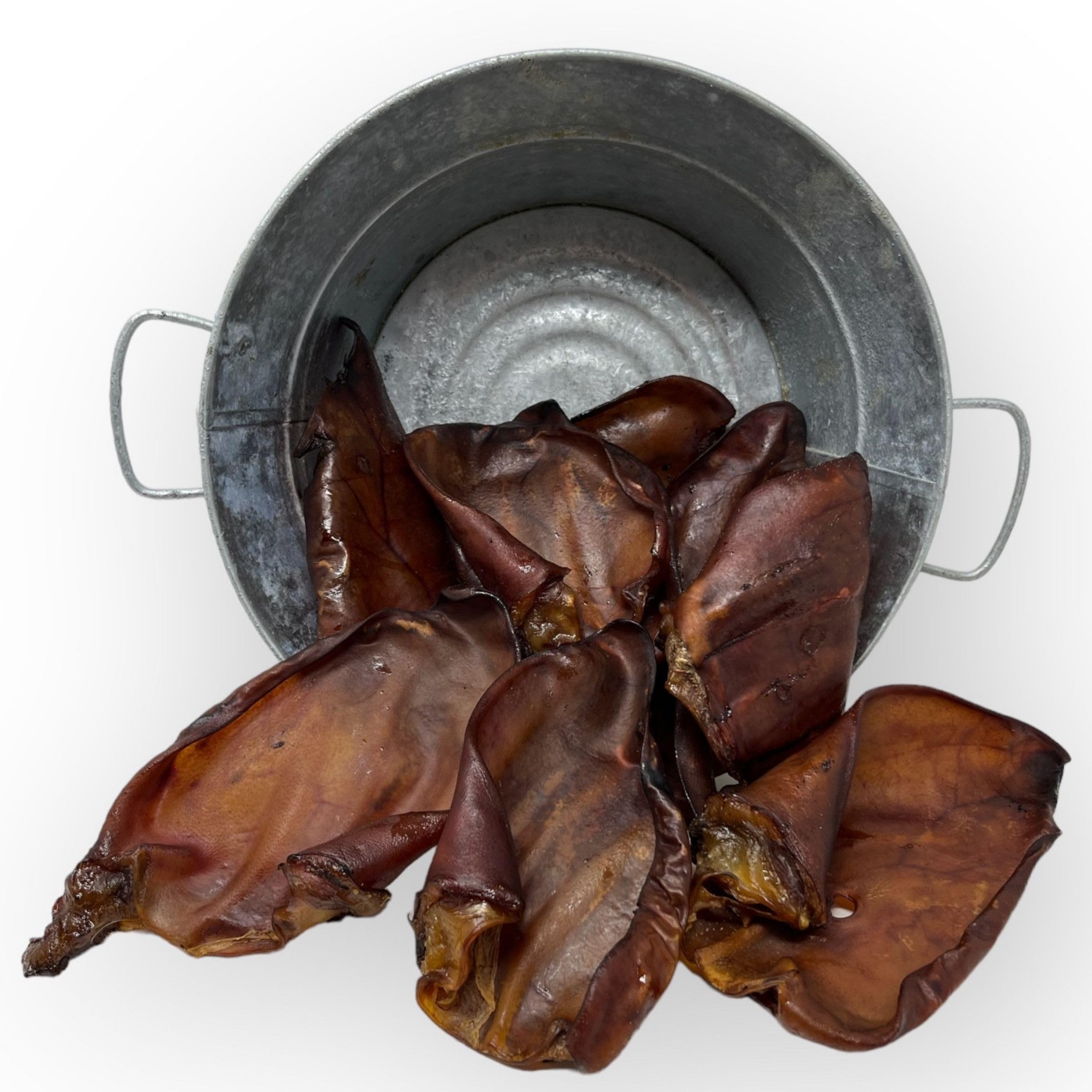 JACK'S PREMIUM Natural Pig Ears for Dogs - Large Ears - Made in The USA Wood Smoked, Preservative Free Dog Chew - Ideal for Small, Medium, and Large Dogs (18, Whole Pig Ear)
