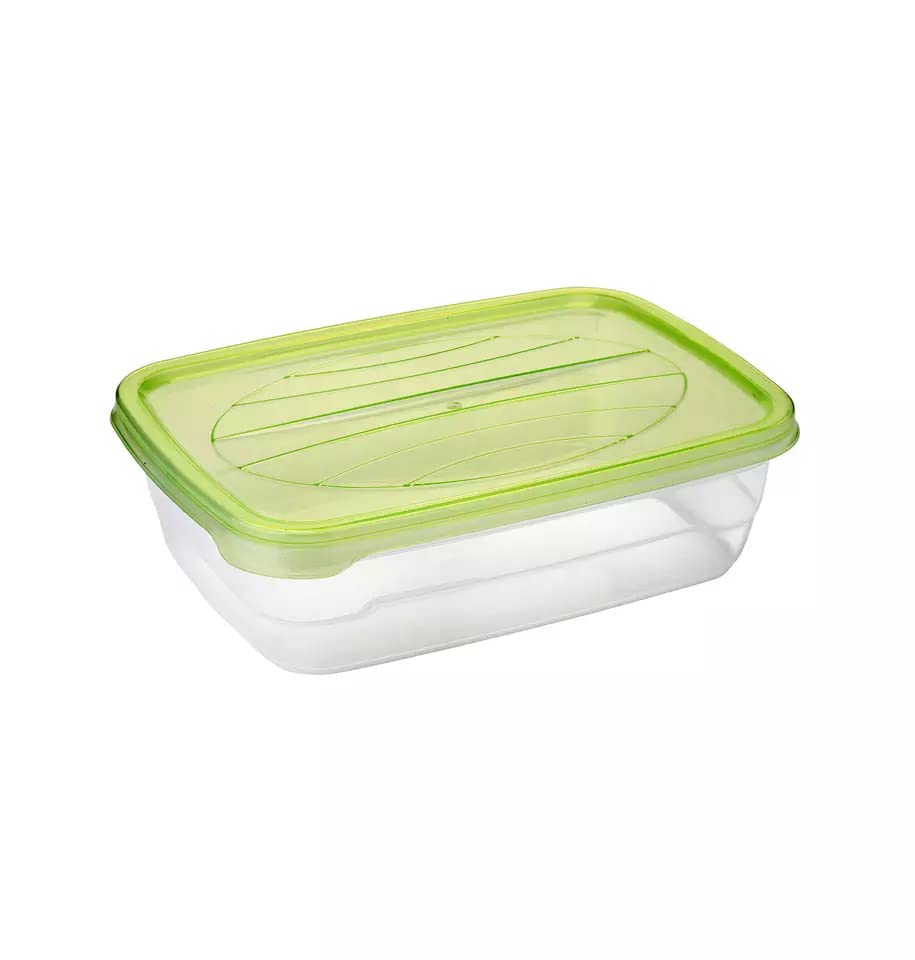 Dialust Rectangular Plastic Food Storage Container with Air Tight Lid Kitchen Food Container Meat Box Fridge and Freezer Storage Boxes Bowl - 225ml, 325ml, 650ml, 1250ml, 2200ml, 3500ml, 6 Pcs, Clear