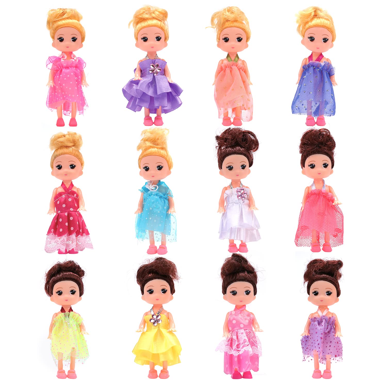 CUTE STONE 12 Pack Mini Dolls for Girls, Little Dolls Girl Dolls for Dollhouse