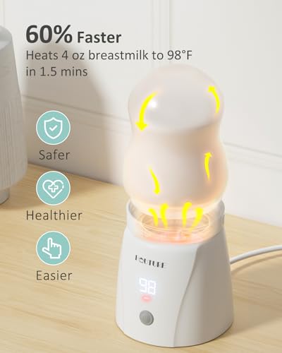 HAUTURE Instant Water Warmer β Replaces Traditional Baby Bottle Warmers Accurate Temperature Control, Night Light, Portable Size Bottle Warmer for Breastmilk& Formula