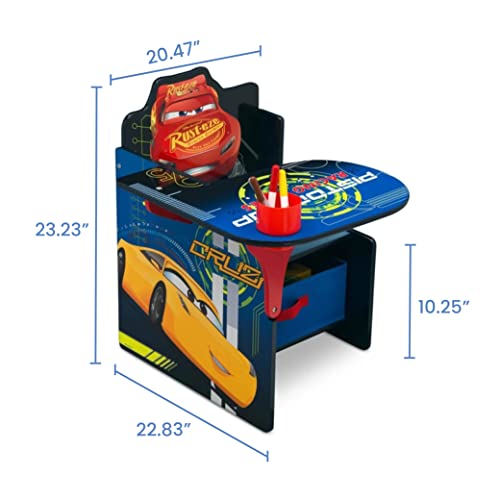 Delta Children Chair Desk with Storage Bin + Design and Store 6 Bin Toy Storage Organizer, Disney/Pixar Cars (Bundle)