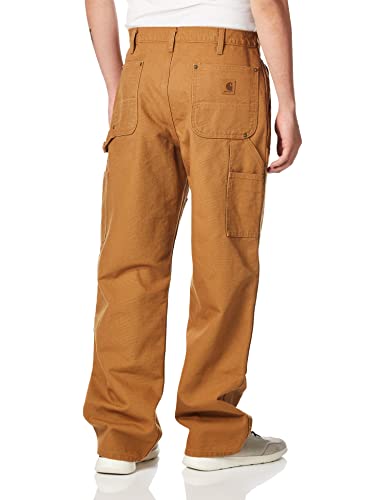 Carhartt Men's Loose Fit Washed Duck Double-Front Utility Work Pant, Brown, 44W x 30L