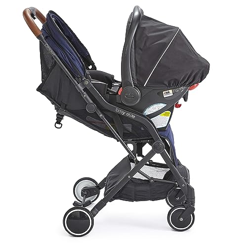 Contours - Bitsy Elite - Compact Fold Lightweight Stroller for Travel Adapter Free Infant Car Seat Compatibility - Sapphire Blue