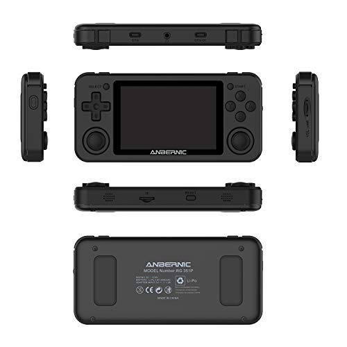 RG351P Retro Game Console Handheld Opensource-Linux RK3326 System 3.5 inch IPS Screen Support PSP/N64 Game RG351 Console (Black)
