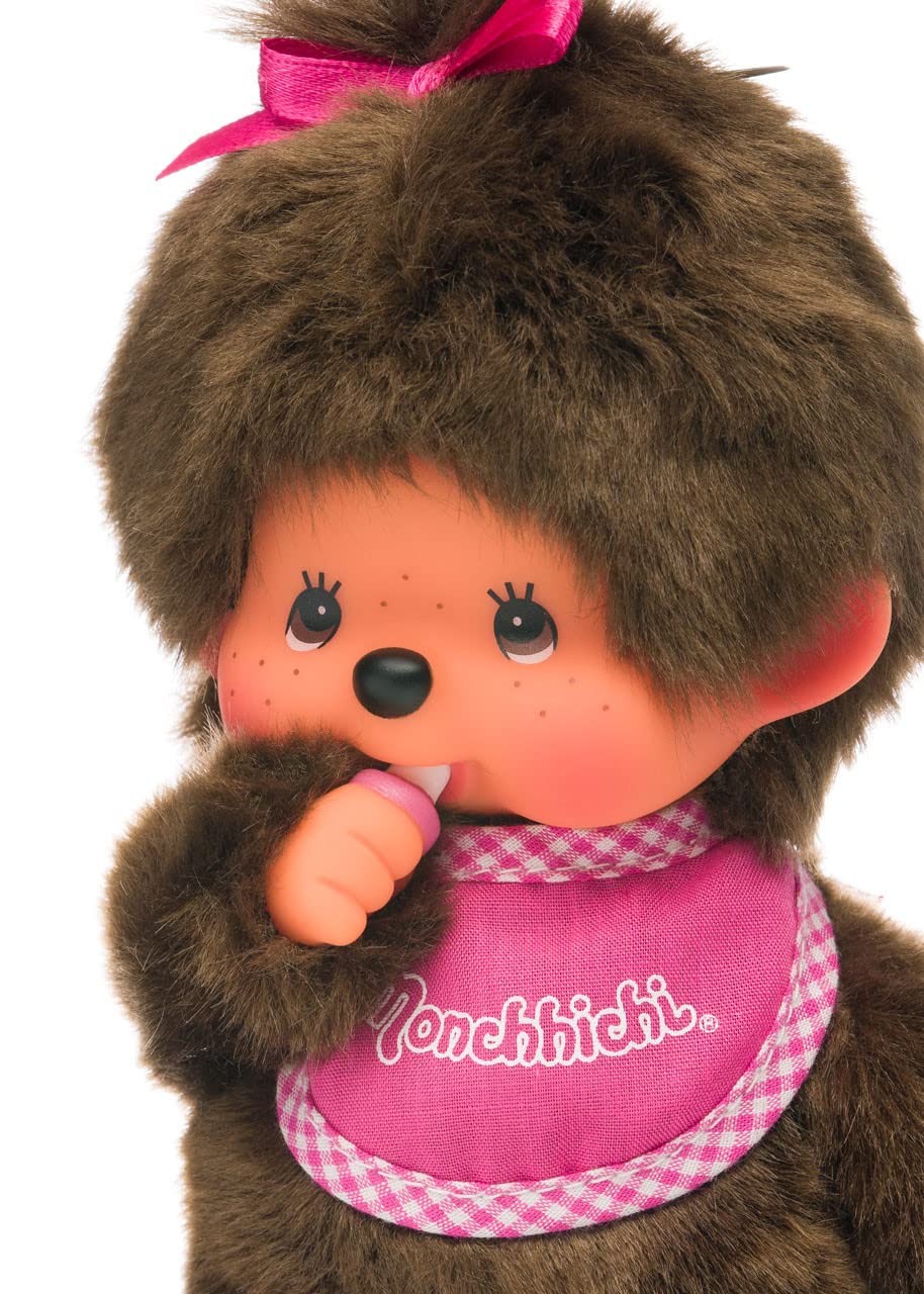 Monchhichi Classic Girl Pink Bib 20 cm