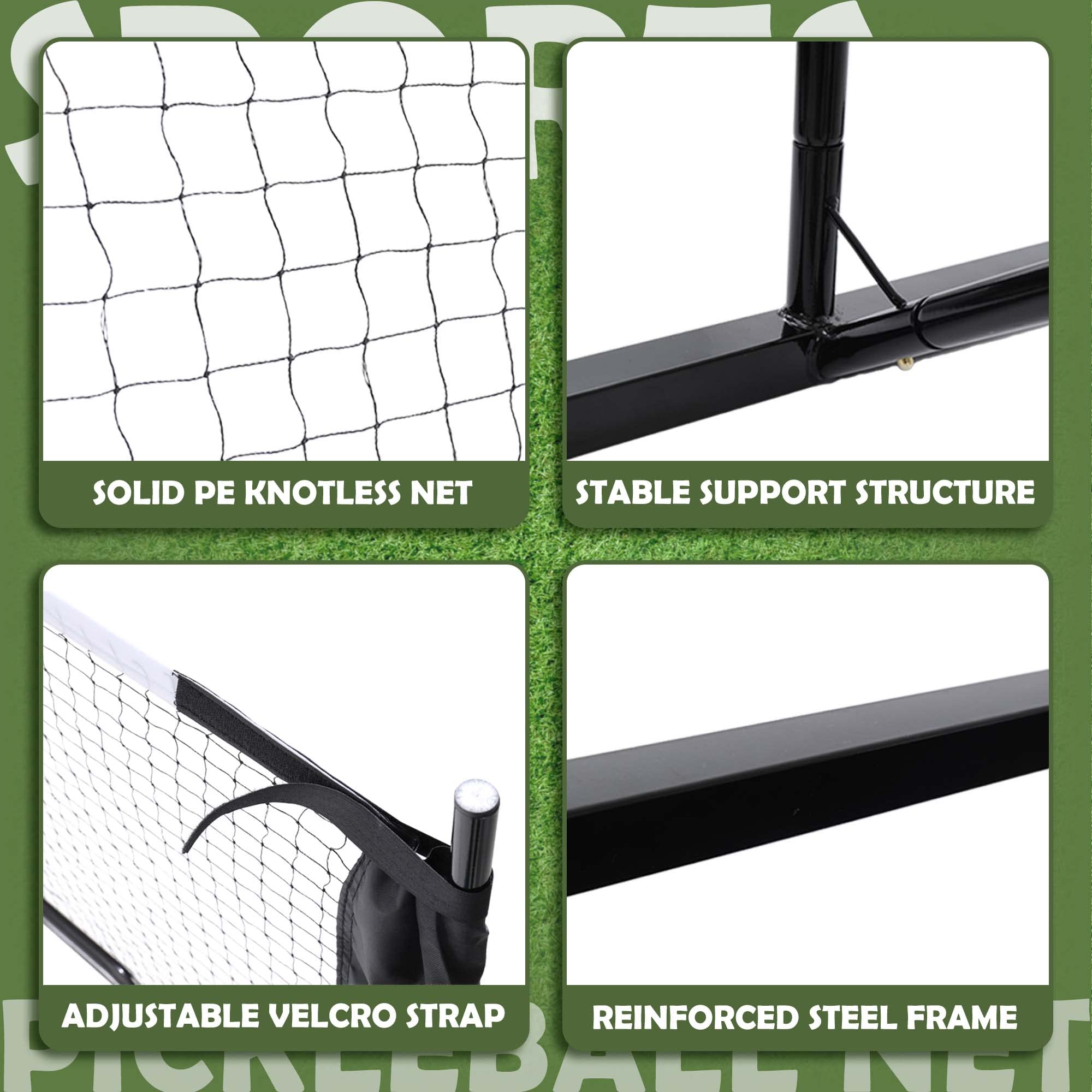 Dulce Dom Pickleball Paddles and Portable Nets Set, 4 Pickleball Paddles with 22FT Regulation Size, Indoor/Outdoor Balls Included