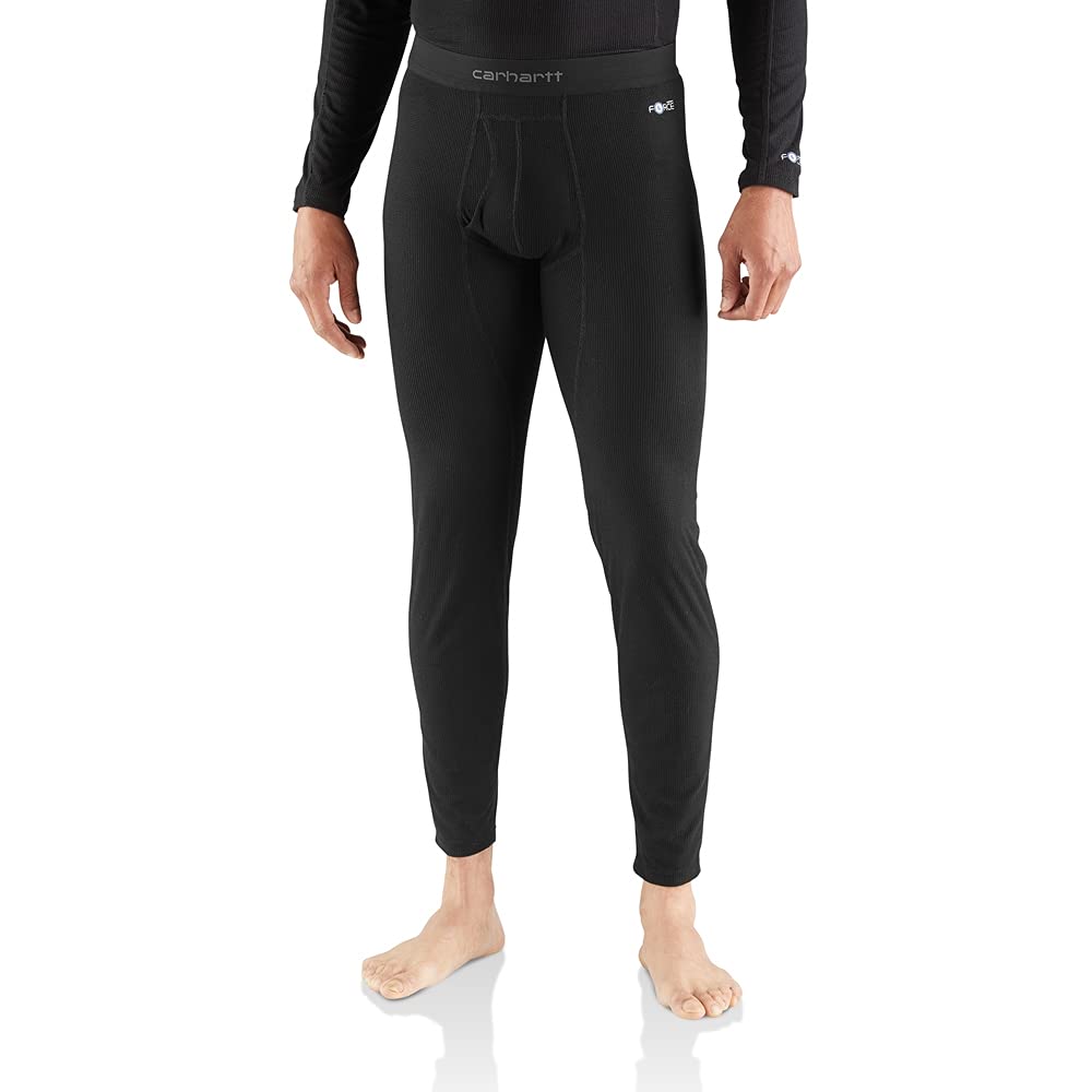 Carhartt mens Force Lightweight Base Layer Bottom, Black, Large US