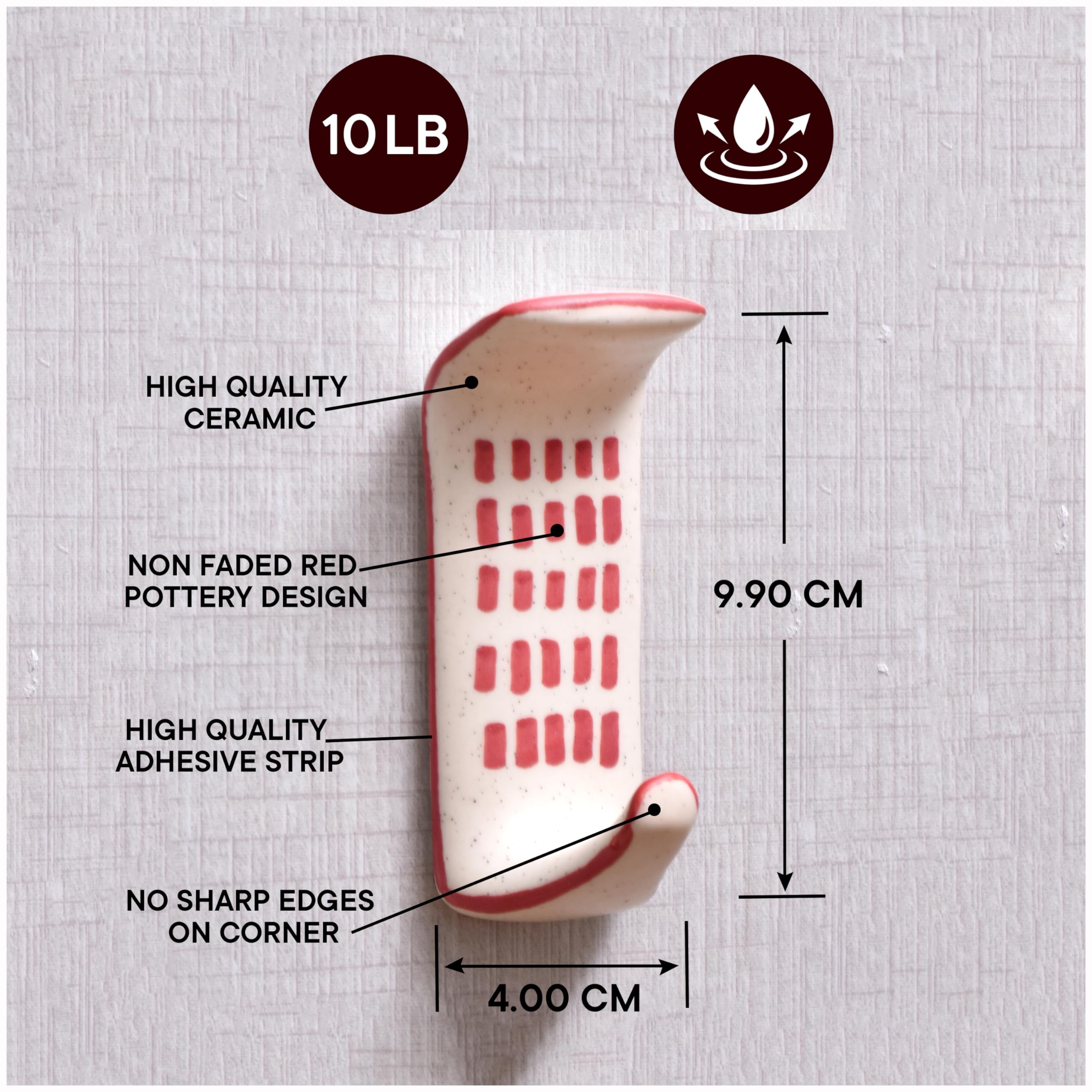 IndianShelf 3 Unique Adhesive Coat Hooks Sticky Hooks Shower Hooks for Loofah Self Adhesive Towel Holder No Damage Wall Hangers Towel Hooks for Bathrooms Key Hooks for Wall Checked Kitchen Wall Hooks