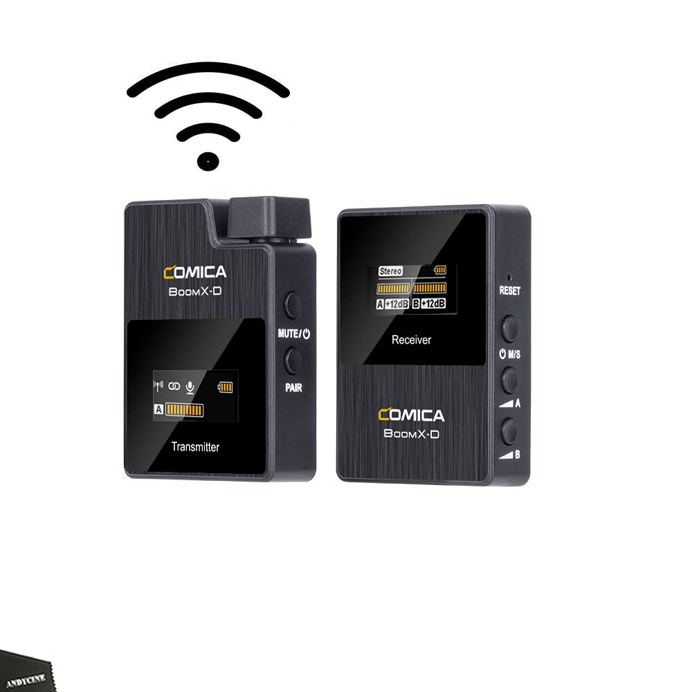 comica Boom X-D D1 Wireless Lavalier Microphone, Digital Transmitter and SLR Receiver System with Clip for Interview, YouTube, Facebook Live, Volgging