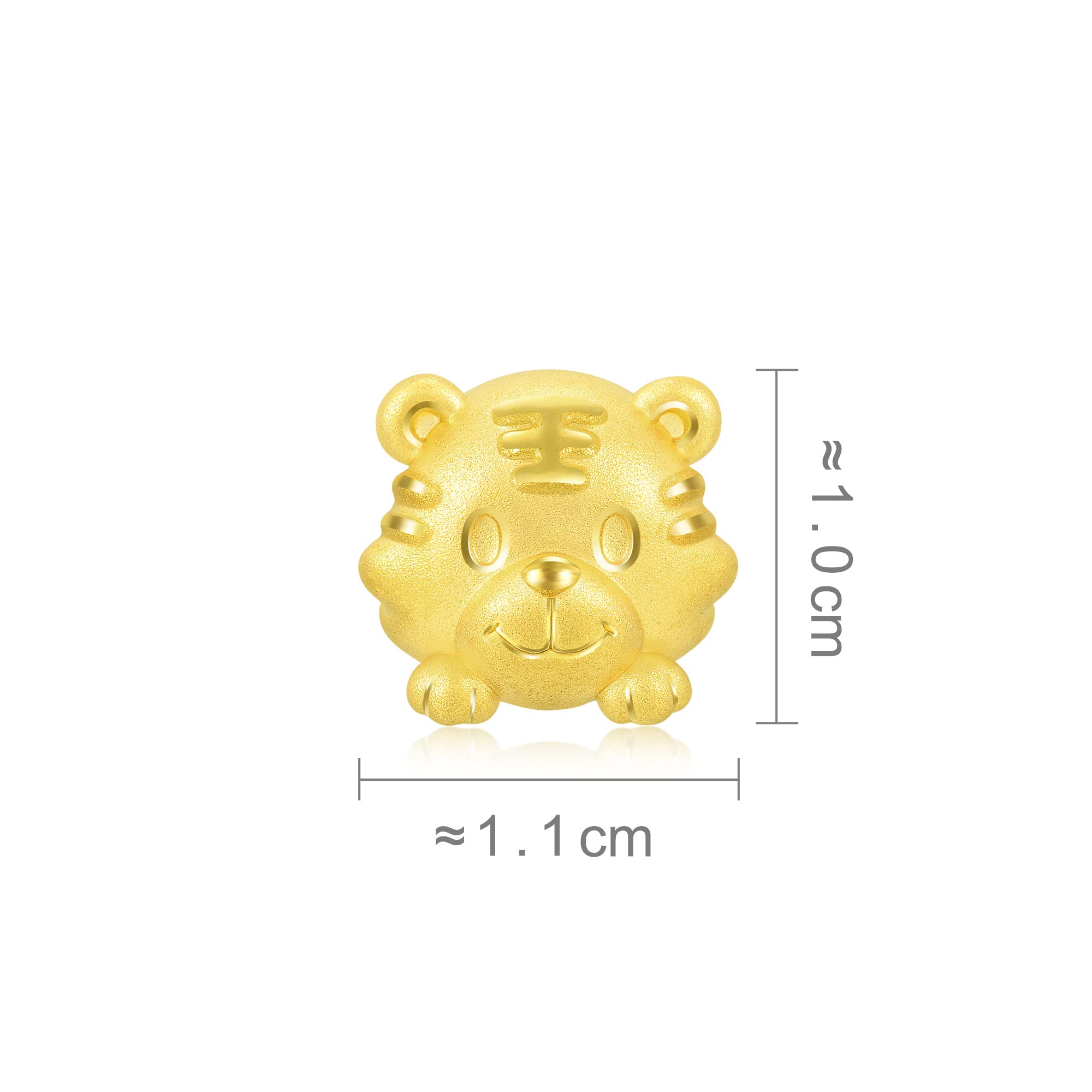 CHOW SANG SANG 999 24K Solid Gold Lovely Tiger Mini Charm Bracelet for Women 92957C