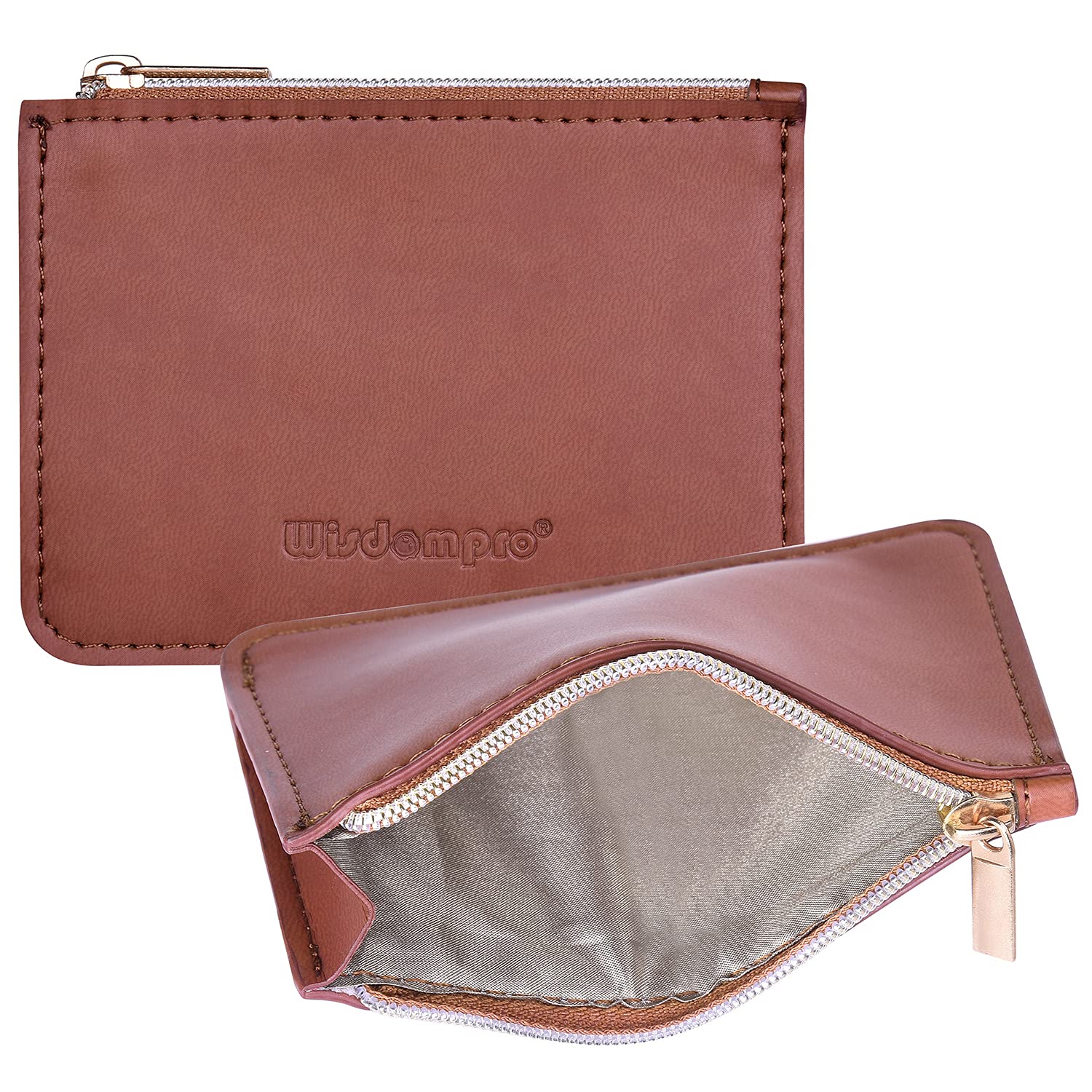 Wisdompro RFID Credit Card Holder, 2 Pack PU Leather Coin Purse Change Wallet