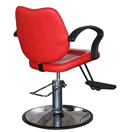 Funnylife Red Round Base Hydraulic Pump Styling Chair Barber Chair Salon Beauty Equipment