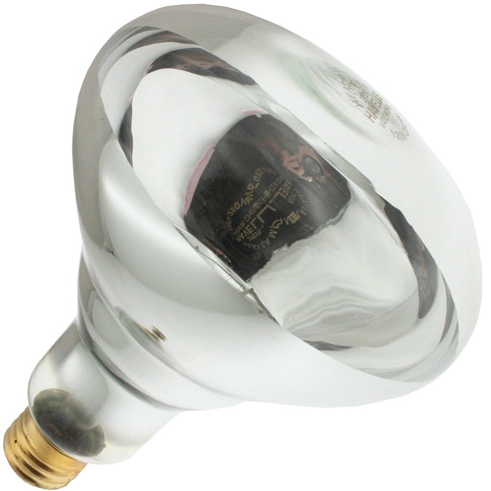 Industrial Performance 250R40/1, 250 Watt, 120 Volt, R40 Glass Size, 5000 Hour Life, Medium Screw (E26) Base,Infrared Reflector Heat Lamp Light Bulb (12 Bulbs)