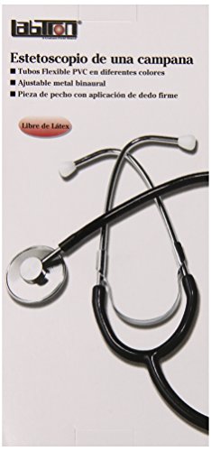 Labtron Lightweight Single Head Stethoscope, Blood Pressure Medical Monitoring Kit, Black, 300DLX