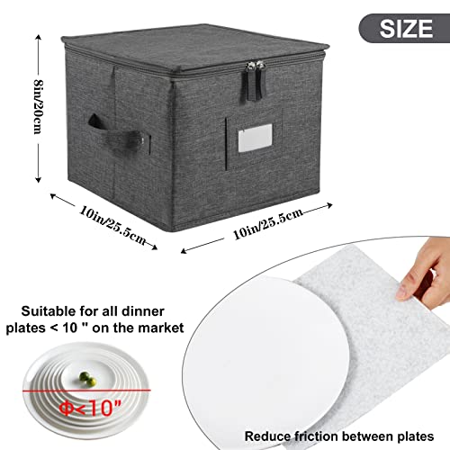 popoly China Storage Containers Inside 10" W x 8" H, Platter Storage Box, China Storage Case Containers